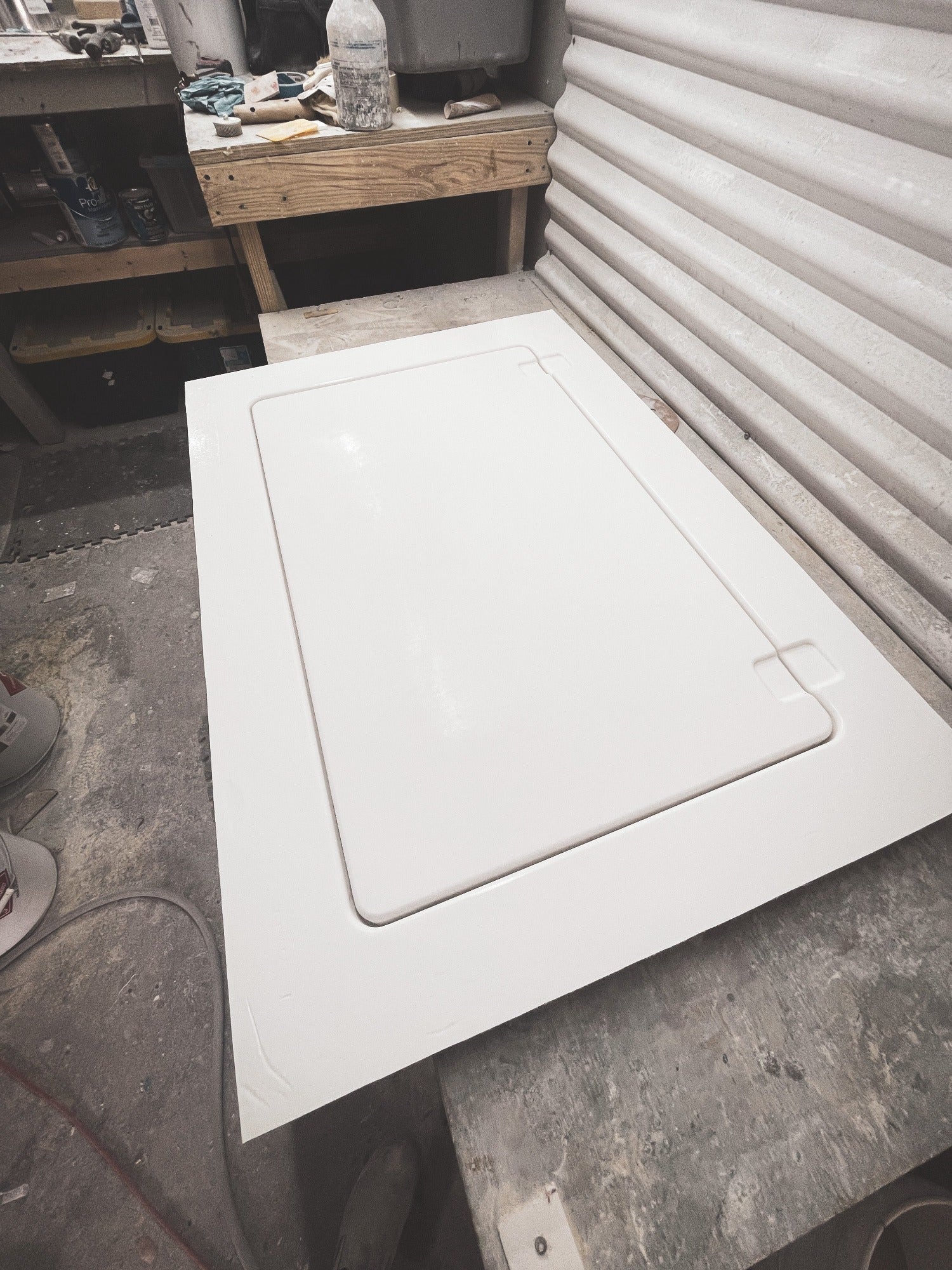 Fiberglass Boat Restoration Deck Hatch Receiver & Lid with Gutter ...