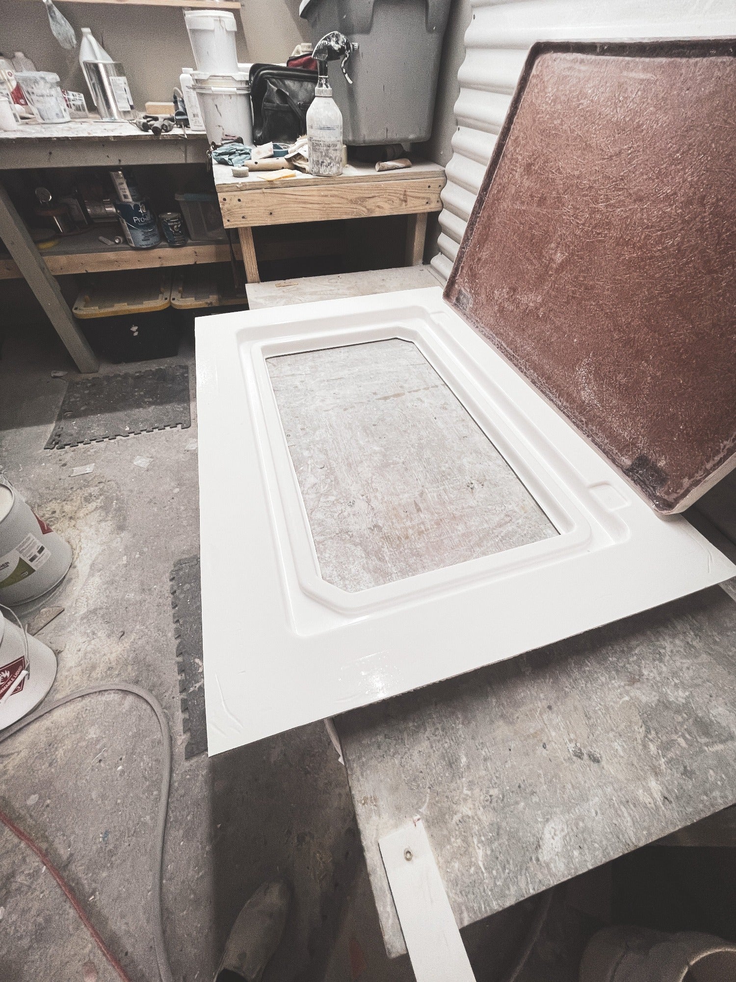 Fiberglass Boat Restoration Deck Hatch Receiver & Lid with Gutter ...