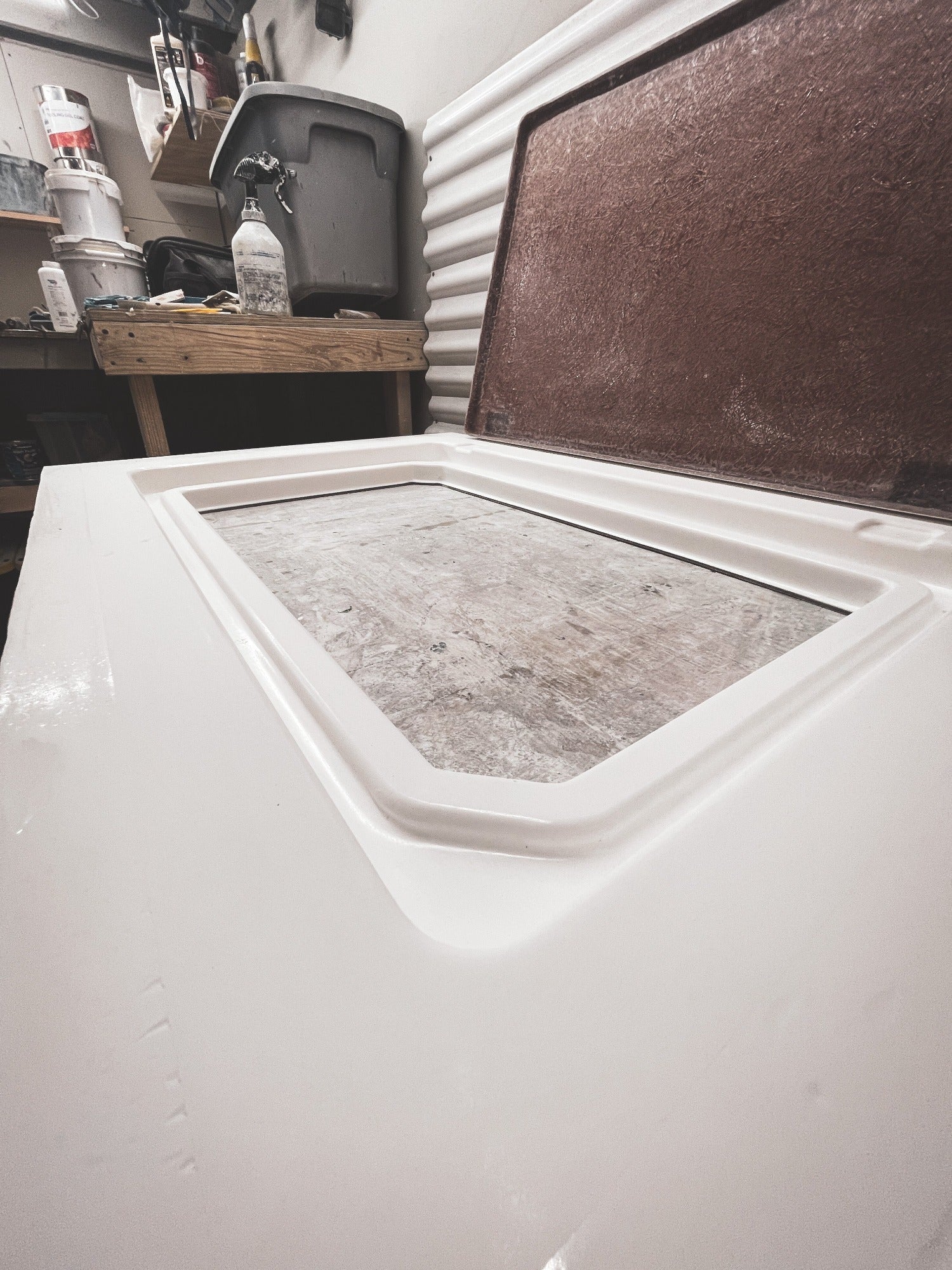 Fiberglass Boat Restoration Deck Hatch Receiver & Lid with Gutter ...